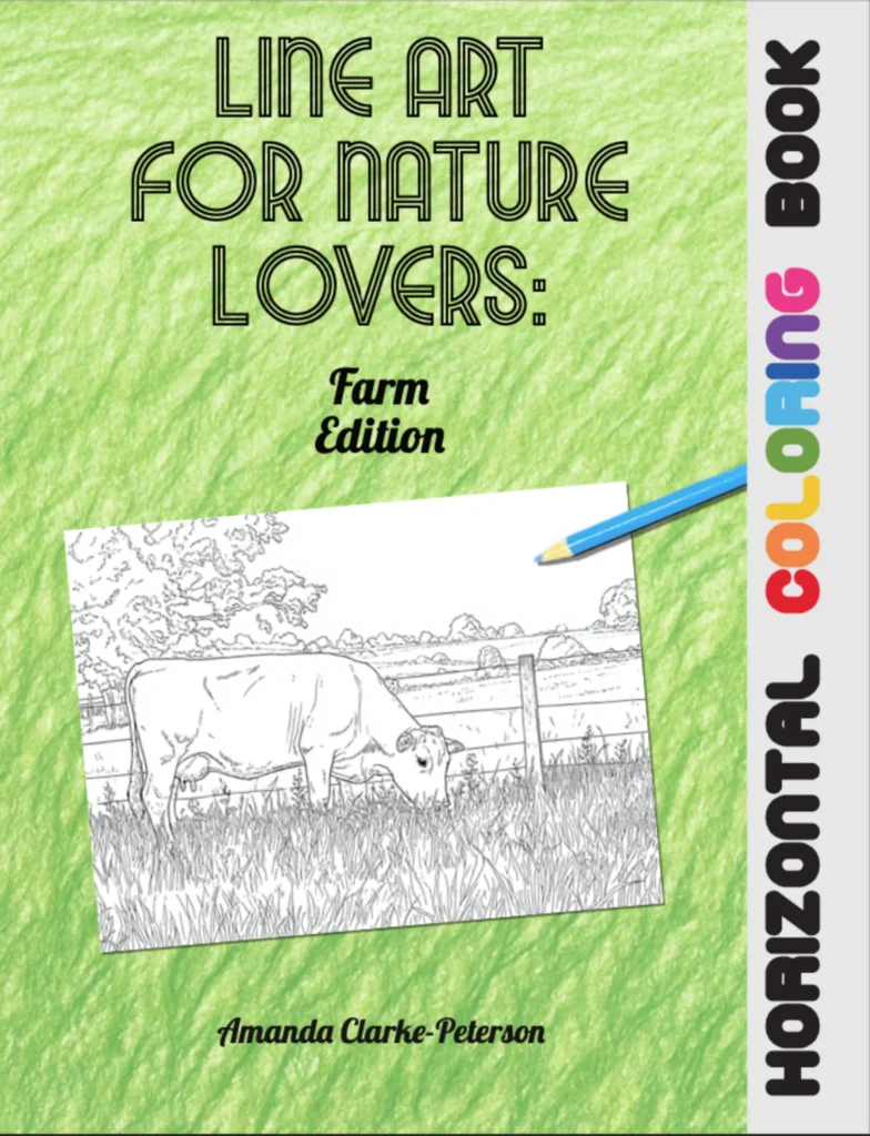 Line Art For Nature Lovers: Farm Edition — A Horizontal Coloring Book ...